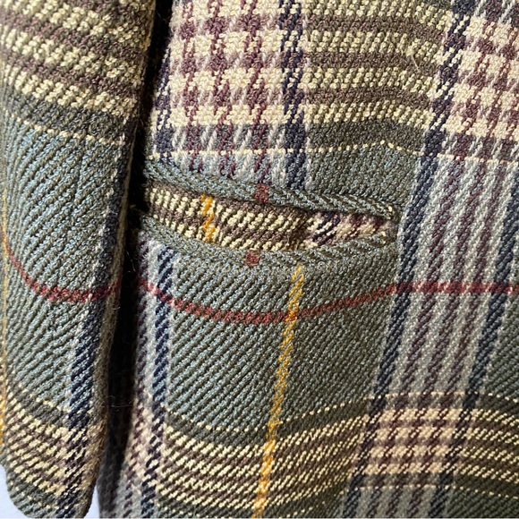 Emporio Armani | Jackets & Coats | Vintage Emporio Armani Made In Italy Olive Green Wool Plaid ...